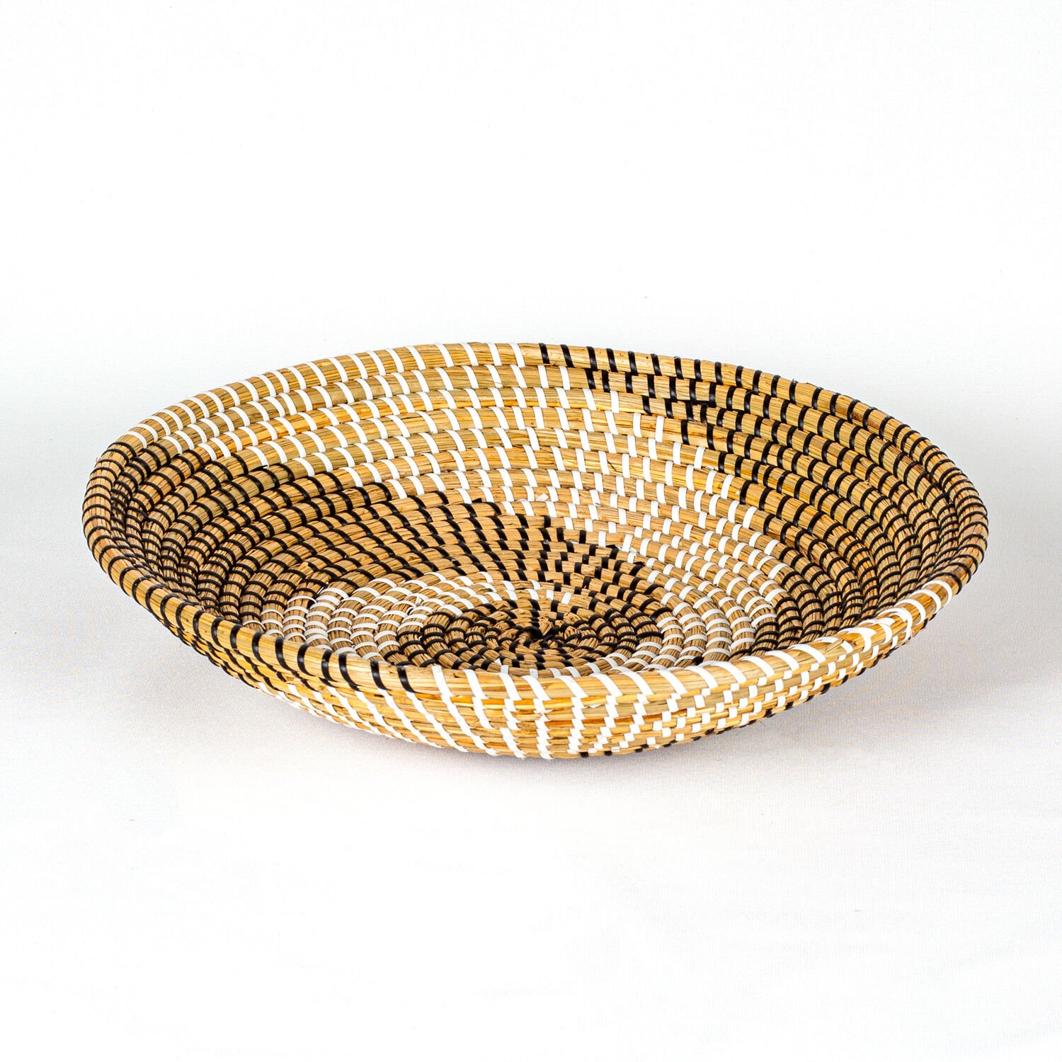 Hasır Duvar Sepeti, Sarmal Desenli, Natural-Beyaz - 27x6 cm - Hasır ...